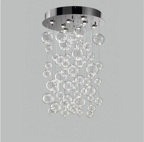 Metal Lux 251.080.01 Bolero, luxusní závěsné svítidlo, 54 kuliček čirého skla, 8x10W LED, prům. 80cm, délka závěsu: 110cm