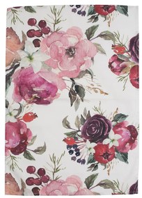 CÔTÉ TABLE Utěrka Florisia, růžová barva, textil