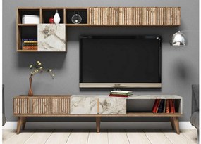 Designová TV sestava Cadelaria ořech bílý