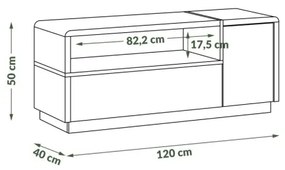 Televizní stolek FRED antracit/dub artisan