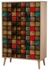 Designová víceúčelová skříň Vallissa 127 cm vzor dub