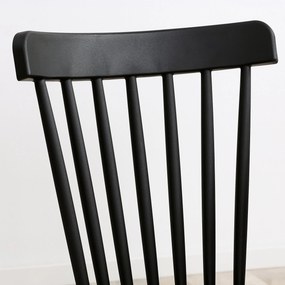 HOMCOM Sada 4 židlí v nordickém stylu s vysokým opěradlem, polypropylenovým sedákem a nohami z bukového dřeva, nosnost 120 kg, 48x52.5x83 cm, černá
