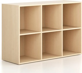 Regál FRAME, nízký, 3 sloupce, 881 x 1299 x 450 mm, bříza