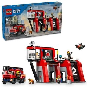 Lego stavebnice lego city 60414 hasičská stanice s hasičským vozem
