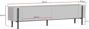 TV stolek ZENORI 180 cm, borovice Atlantic/černá