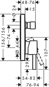 Hansgrohe Finoris chrom / Baterie pod omítku / Pro 2 spotřebiče / Kera