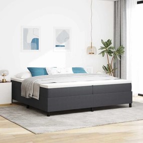 Postel s boxspringem Tmavě šedá a bílá 200 x 200 cm 3337483