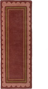 Vínový ručně tkaný vlněný běhoun 80x230 cm Lois – Flair Rugs