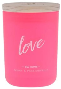 dw HOME Vonná svíčka Yoga - Love 212g, růžová barva, sklo, dřevo, vosk