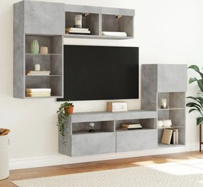 vidaXL 5dílná obývací stěna s LED kompozitní dřevo [3216726] Barva: Bílá