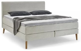 Boxspring postel elina 140 x 200 cm manšestr béžová MUZZA