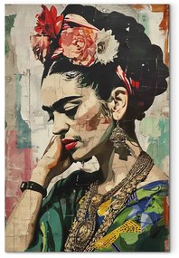 Obraz Frida Kahlo - A Colorful Portrait of a Woman on a Cracked Wall