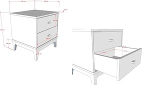 Noční stolek v dekoru ořechu v tmavě přírodní barvě Ilyas – Vipack