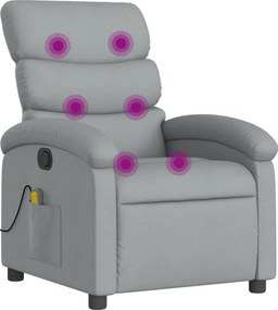 Masážní křeslo s polohovacím mechanismem, světle šedé, látkové 3205809