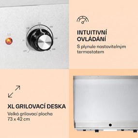 Klarstein Grillmeile 4400, elektrický gril, Plancha, 2 x 2200W, grilovací deska z nerezové oceli
