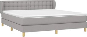 Box spring postel s matrací světle šedá 180 x 200 cm textil 3127141