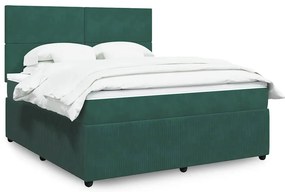 Box spring postel s matrací tmavě zelená 180x200 cm samet 3294703