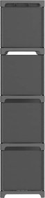 Výstavní police s 12 přihrádkami šedá 103 x 30 x 141 cm textil 322616