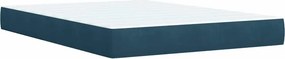 Box spring postel s matrací tmavě modrá 140x200 cm samet 3285291