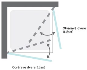 Glass 1989 Lula - otvíravé dveře pro šířku vaničky 80 cm