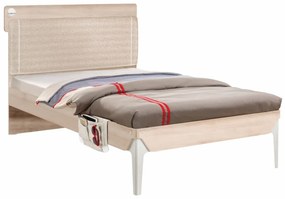 Studentská postel 120x200 s přistýlkou a úložným prostorem Veronica - dub světlý/bílá