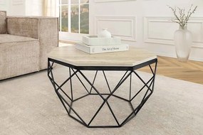Designový konferenční stolek Beiwen 70 cm travertín černý
