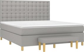 Box spring postel s matrací světle šedá 160 x 200 cm textil 3137485