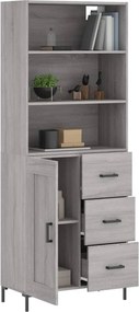 Skříň highboard šedá sonoma 69,5 x 34 x 180 cm kompozitní dřevo 3190027