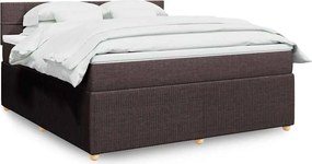 Box spring postel s matrací tmavě hnědá 180x200 cm textil 3287538