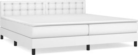 Box spring postel s matrací bílá 200x200 cm umělá kůže 3141144