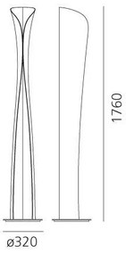 Artemide 1361010A - LED Stojací lampa CADMO LED/44W/230V + 1xGU10/10W/230V černá