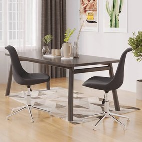Otočné jídelní židle 2 ks tmavě šedé textil - Default Title