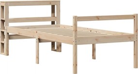 Postel s čelem pro seniory 90 x 190 cm masivní borovice 3305851