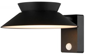 Černé fasádní solární LED svítidlo Justina s pohybovým čidlem 5W  - Nordlux
