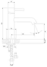 OMNIRES Y1210NCR - Umyvadlová baterie Y 16,2 cm lesklý chrom