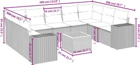 10dílná zahradní sedací souprava s poduškami béžová polyratan 3257920