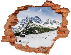 Wallmuralia Díra 3D ve zdi na stěnu Tatry 90x70 cm