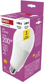 EMOS LED žárovka Classic A95 28W E27 / Žárovka / náhrada za 200W / neu