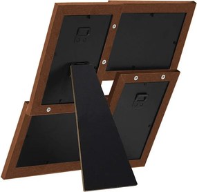 Kolážový fotorámeček na 4 obrázky (13 x 18 cm) tmavě hnědý MDF 332771