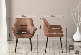 Jídelní židle Roseville samet – hnědá