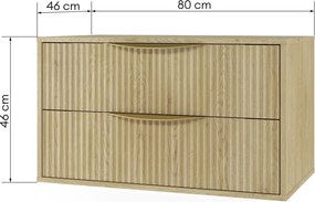 Závěsná skříňka pod umyvadlo Avila s deskou 80 cm dub Cremona Torro