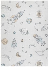Hans Home | Dětský kusový koberec Bambino 1278 Space rocket cream - 160x220