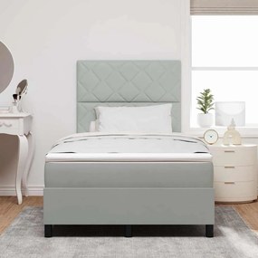 Postel s boxspringem s čelo Světle šedá 120 x 190 cm samet 3339884