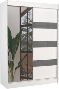 ADRK Furniture Posuvná skříň se zrcadlem a lacobelem TOURA 150 ADRK-SW-TOU-WGL-150