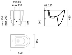 GSI PURA BIG bidet stojící 36x55cm, ghiaccio mat 8872115