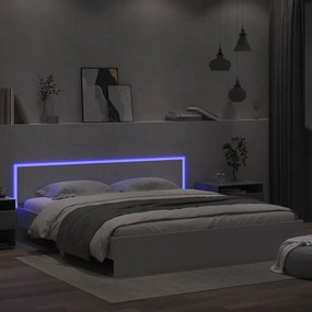 Rám postele s čelem a LED osvětlením bílý 200 x 200 cm 3207581