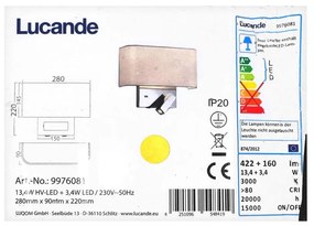 Lucande - LED Nástěnná lampa VIRVE 1XLED/13,4W/230V + 1xLED/3,4W/230V