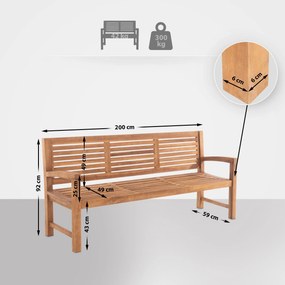 Teaková lavice Halden 200 cm