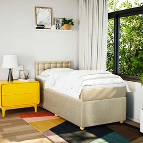 Box spring postel s matrací krémová 80 x 200 cm textil 3289602