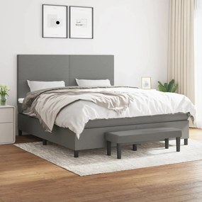 Box spring postel s matrací tmavě šedá 180x200 cm textil 3136454